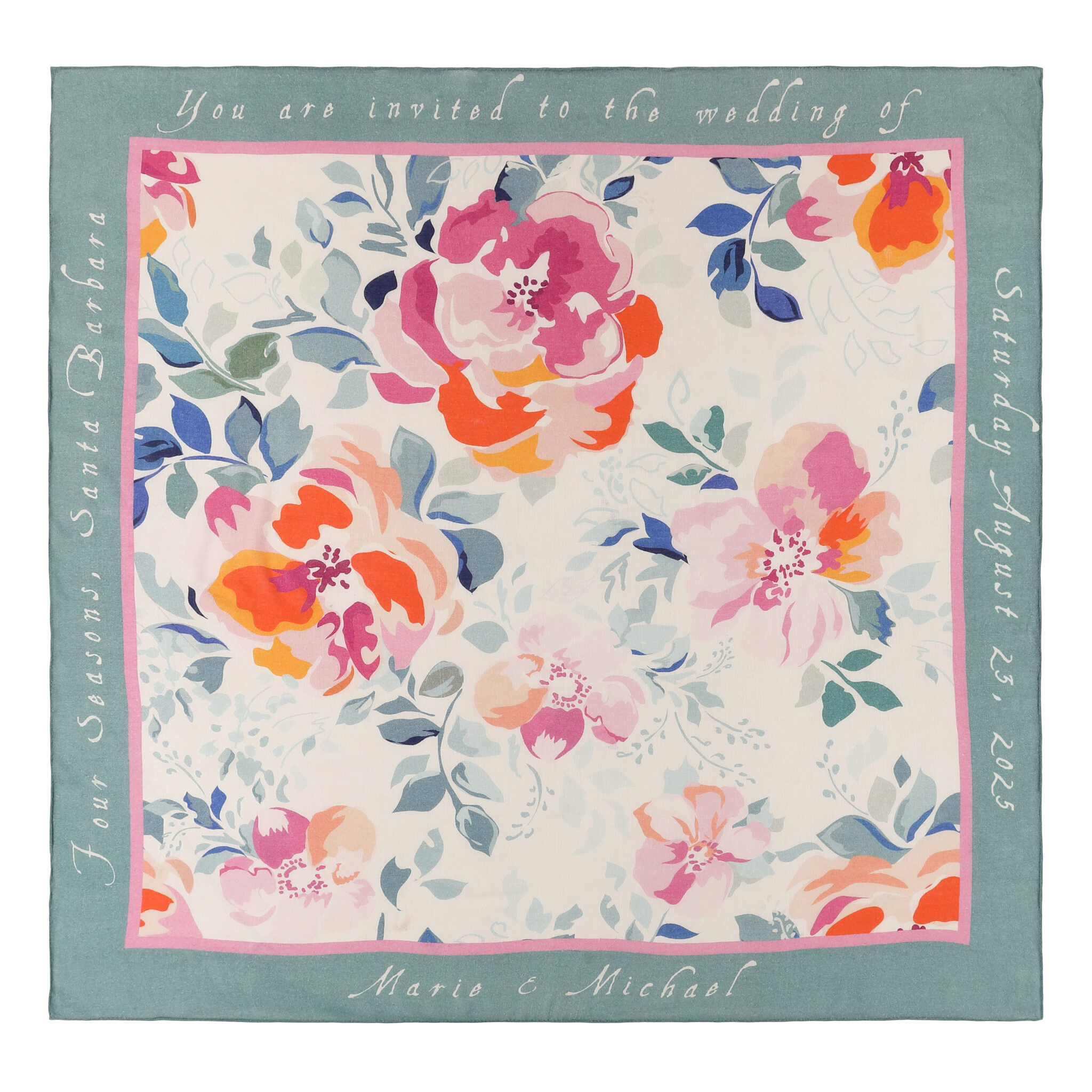 Flowers Green - Floral Design Scarf | BY BIEHLE